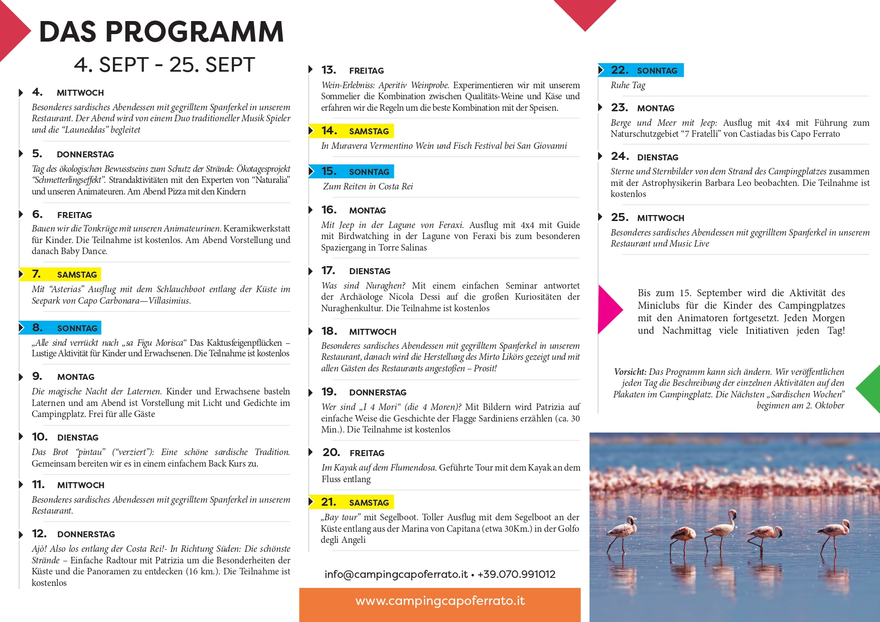 September: 21 originellen und aufregenden Aktivitäten! - Camping Capo ...